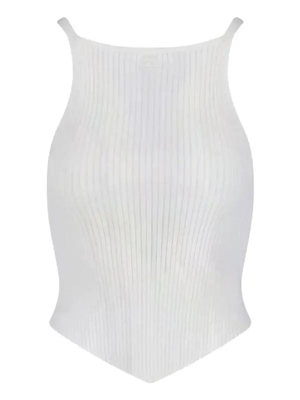 COURREGES Pointed-hem Top - White