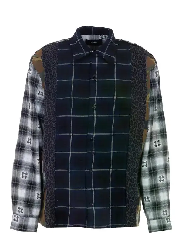 Amiri Patchwork Shirt - Blue