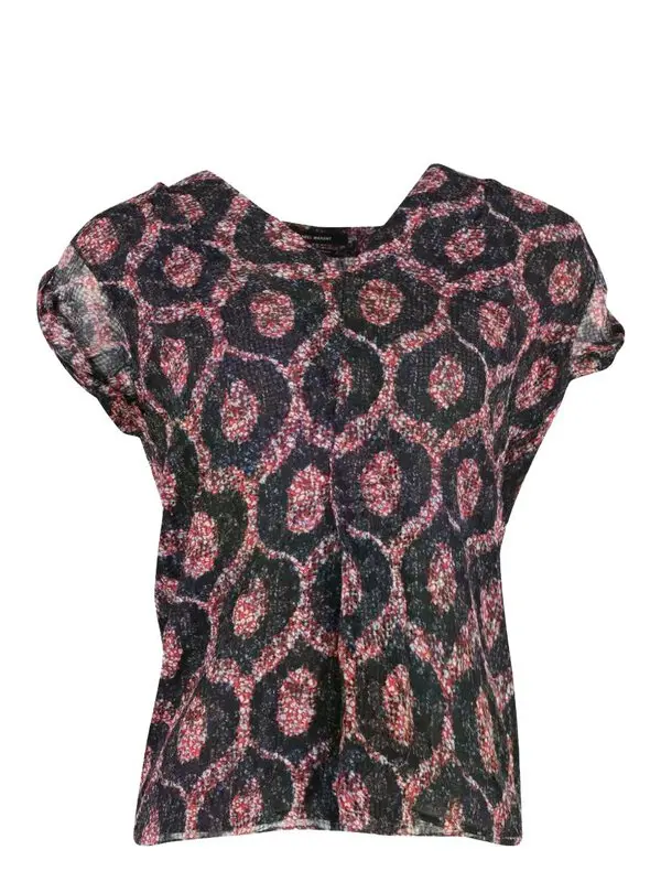 ISABEL MARANT VINTAGE Paisley V-neck Blouse - Black