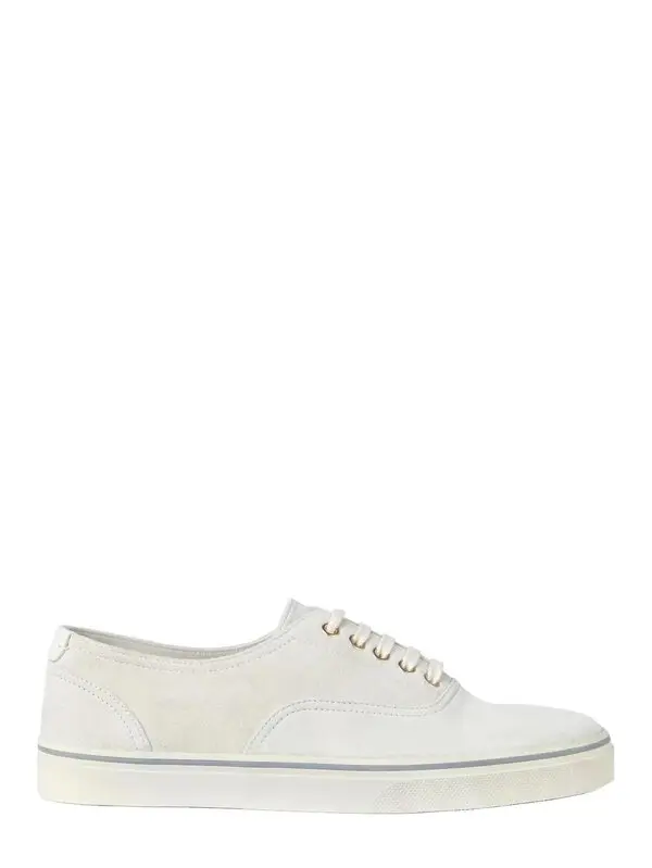 Brunello Cucinelli Suede Low Top Sneakers - Neutrals