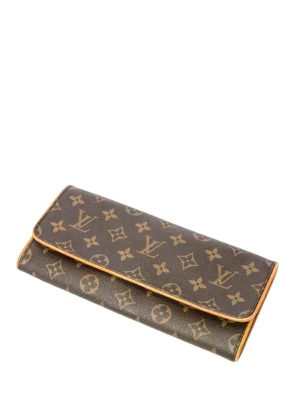 LOUIS VUITTON 2001 Gm Twin Monogram Clutch Bag - Brown