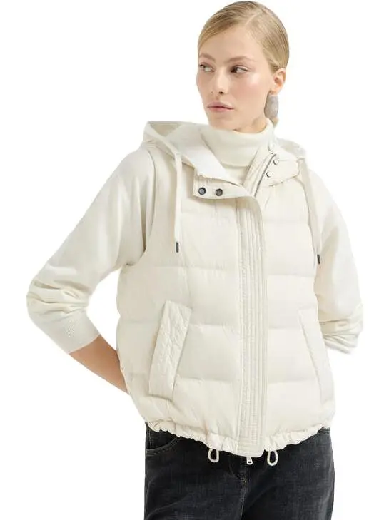 Brunello Cucinelli Nylon Quilted Down Vest - Milk
