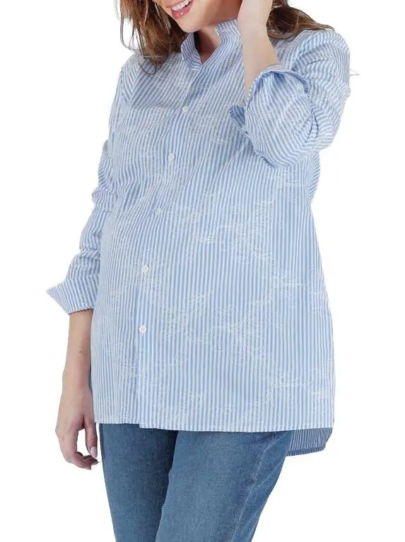 CACHE COEUR Camille Pregnancy Shirt - Blue