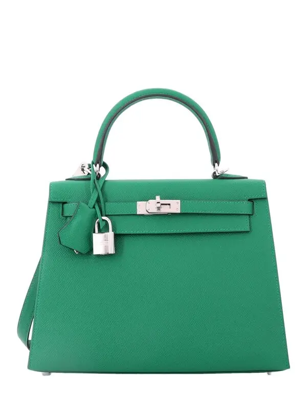 HERMES Kelly Handbag Green Epsom 25 - Vert Vertigo