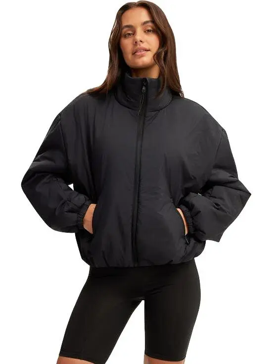 Cotton:on Active Ultra Light Padded Bomber Jacket - Black