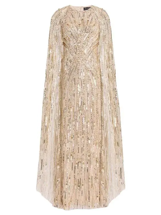 Jenny Packham Elio Sequin-embellished Maxi Gown - Illusion