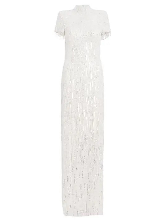 Jenny Packham Madeleine Sequin Beaded Gown - Ivory
