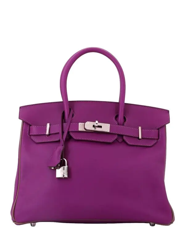 HERMES Birkin Handbag Bicolor Swift With Palladium Hardware 30 - Bicolor - Anemone/etain