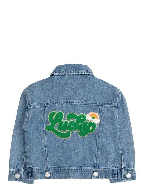 SWEET WINK Lucky Rainbow Patch Jacket - Denim