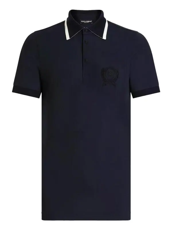Dolce & Gabbana Embroidered-logo Polo Shirt - Blue