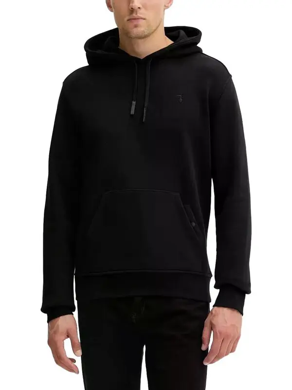 TRUSSARDI Diagonal Drawstring Hoodie - Black