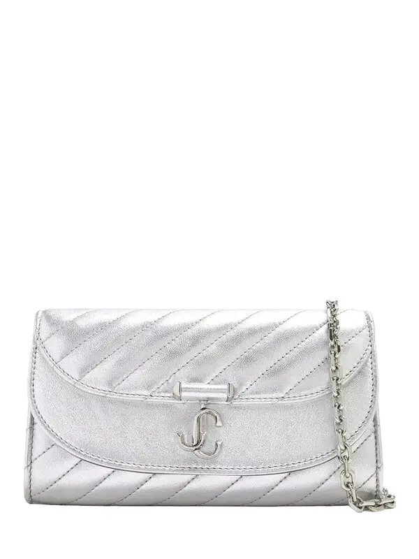 JIMMY CHOO Quilted Curve Clutch - Silver
