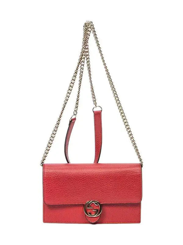 Gucci Interlocking G Chain Cross Body Bag - Red