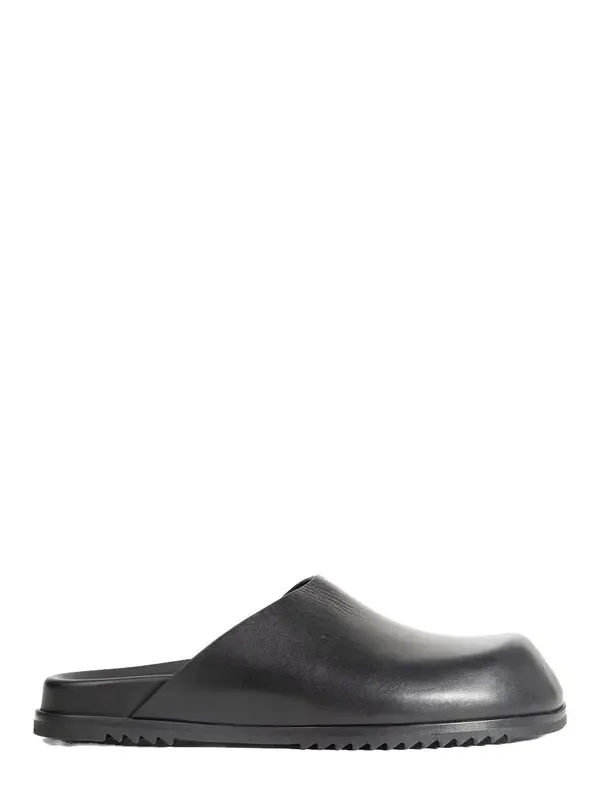 Rick Owens Leather Flat Mules - Black