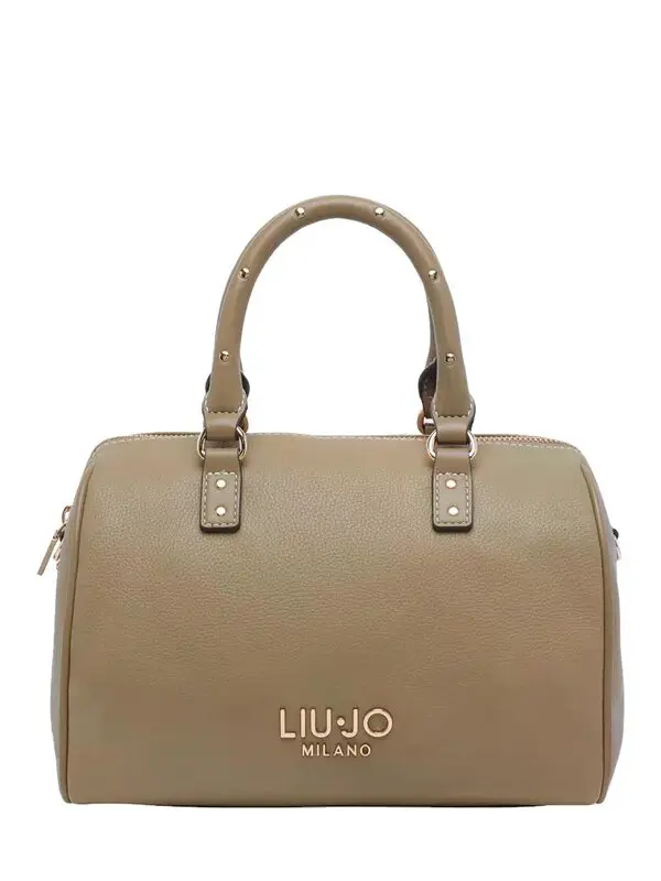 Liu Jo Handbag With Logo And Studded Handle - Neutrals