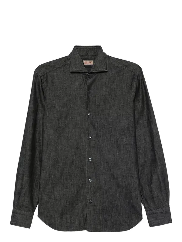 BARBA NAPOLI Chambray Shirt - Black