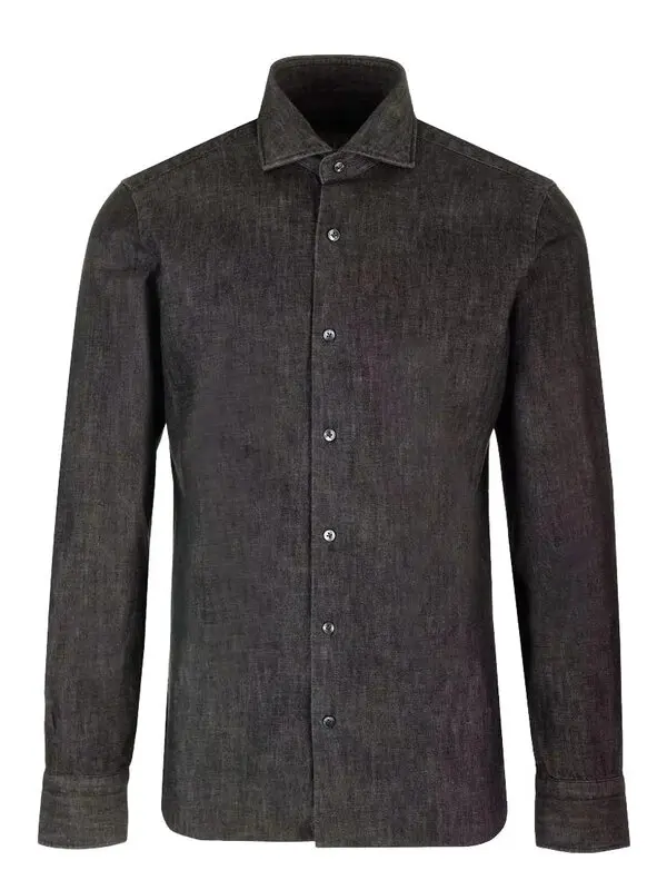 BARBA NAPOLI Chambray Shirt - Black