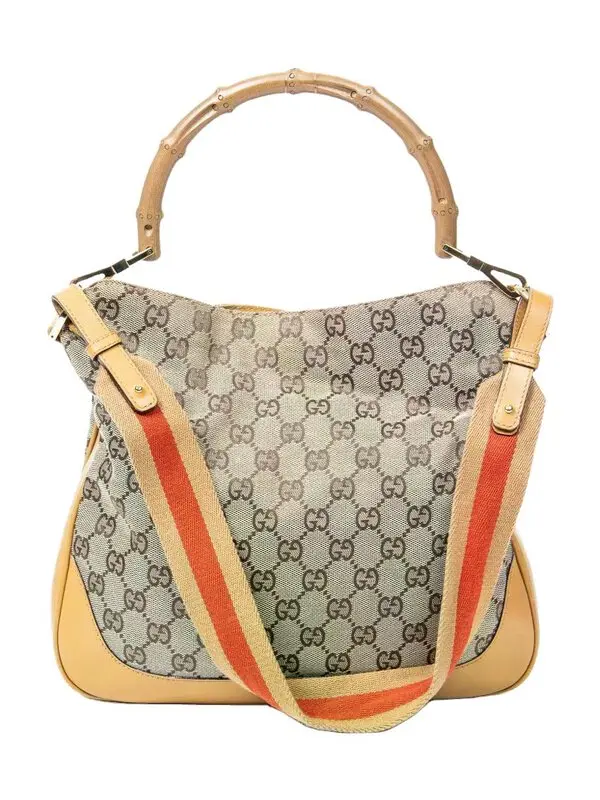 Gucci Gg Canvas Bamboo-handle Tote - Neutrals