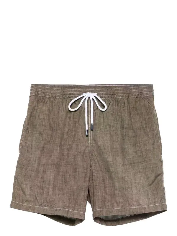 BARBA NAPOLI Logo-patch Swim Shorts - Green