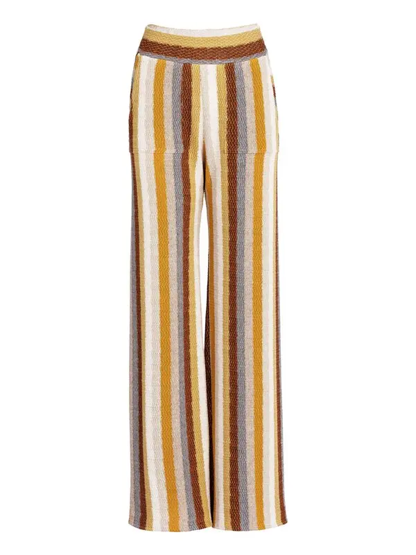 Silvia Tcherassi Colbie Knit Wide-leg Pants With Patch Pockets - Multi