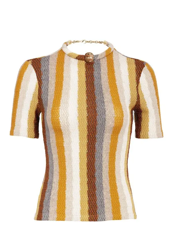 Silvia Tcherassi Varinia Jewel-detailed Knit Shirt - Multi