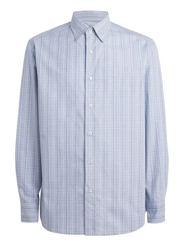 Brioni Cotton Check Shirt - Blue