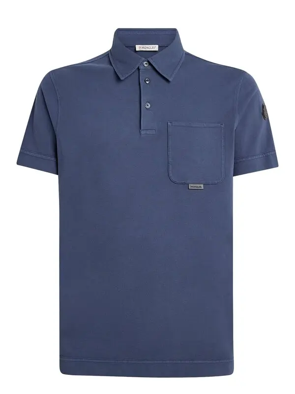 Moncler Cotton Polo Shirt - Blue