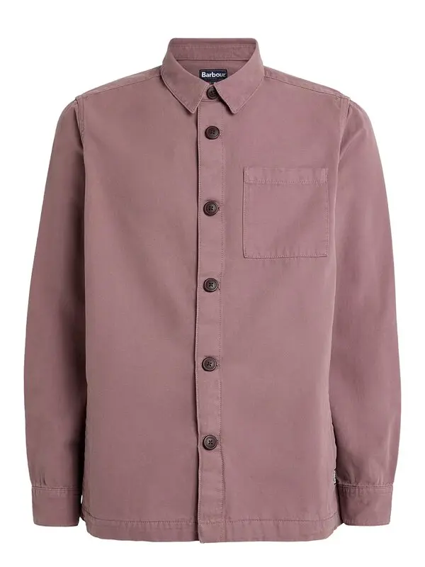 Barbour Cotton Washed Overshirt - Burgundy