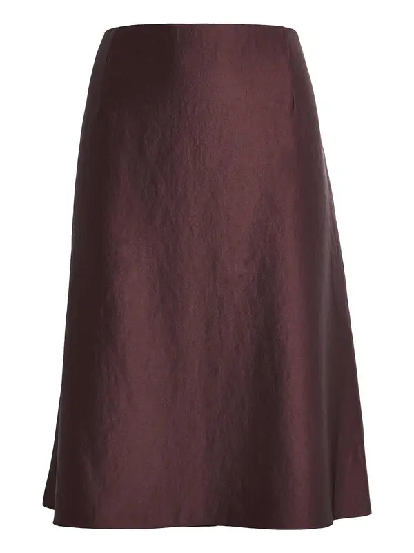 Vince Satin A-line Knee Length Skirt - Red
