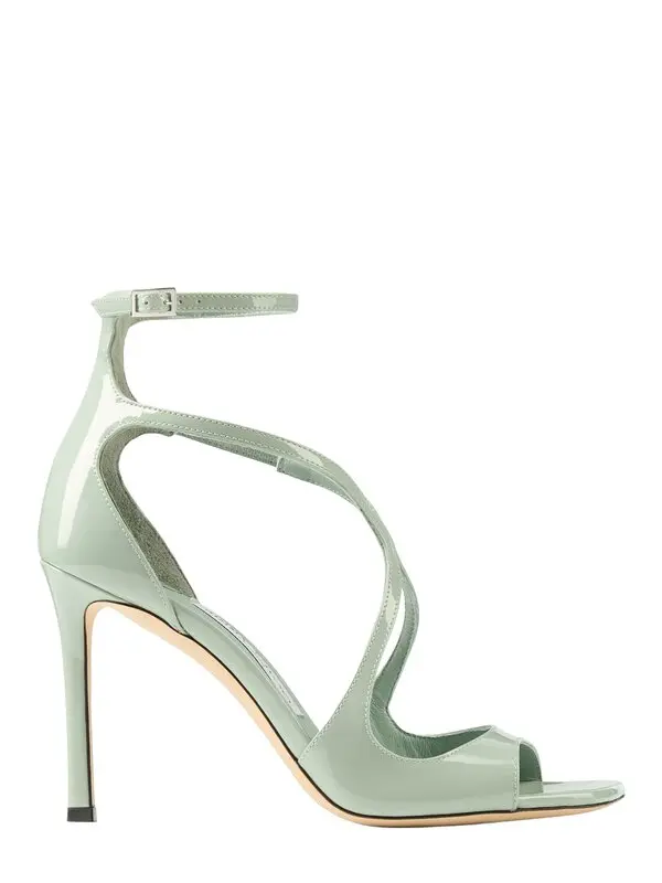 JIMMY CHOO Azia 95 Patent Leather Sandals - Green