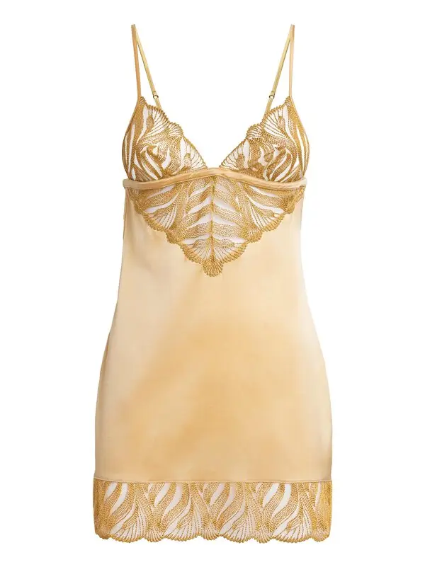 COCO DE MER Celeste Satin Slip - Gold