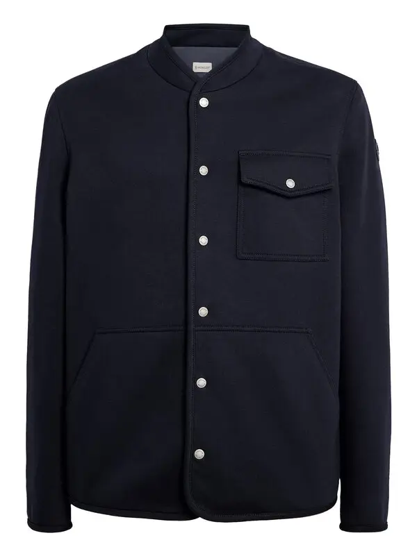 Moncler Cotton-blend Jersey Bandelier Jacket - Blue