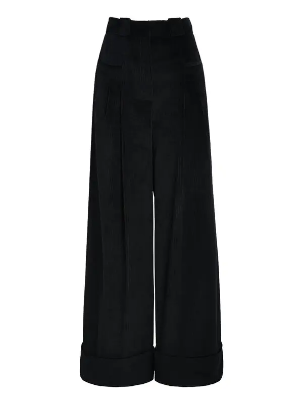 Claudie Pierlot Corduroy Wide-leg Trousers - Black