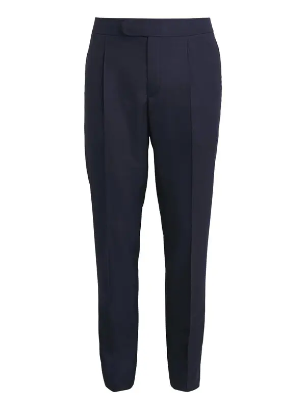 Brioni Wool Pleated Melbourne Trousers - Blue