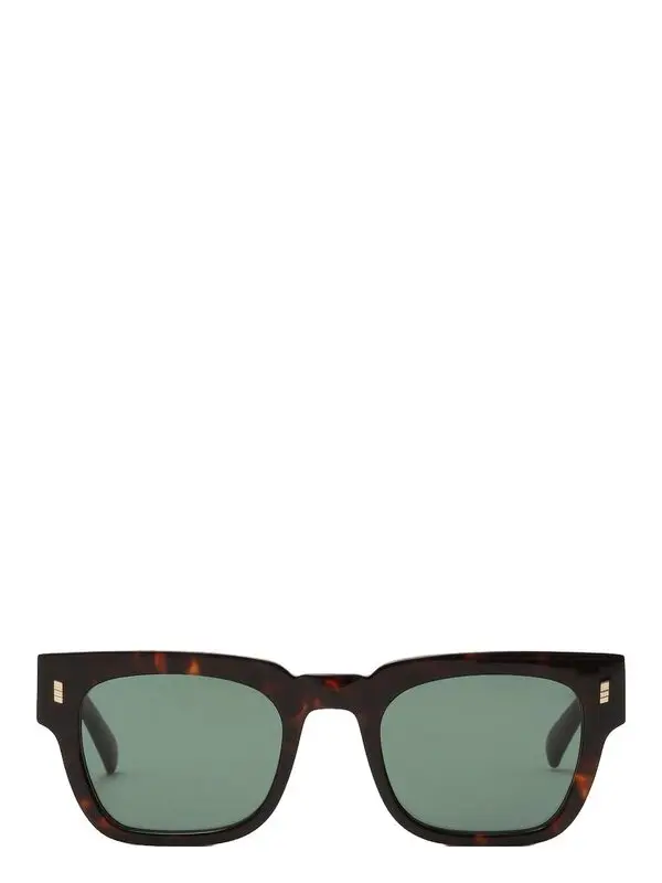 GAST Rectangular Acetate Frame With Metal Details - Brown