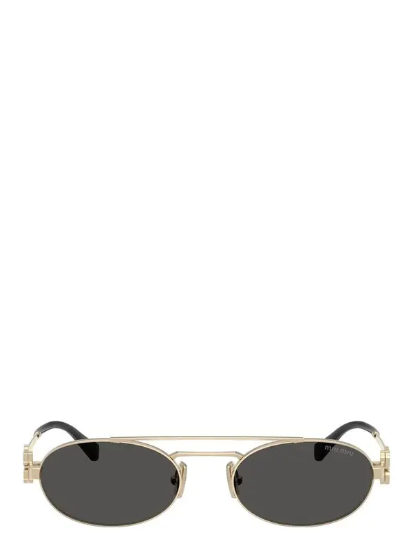 Miu Miu Logo Line Sunglasses - Gold