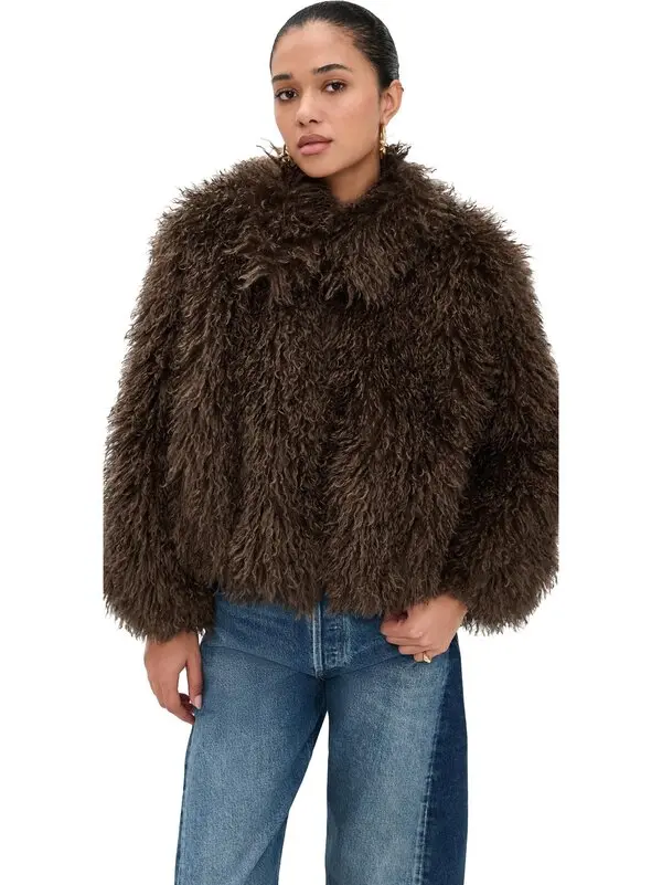 Astr The Label Kamrath Faux Fur Jacket - Brown