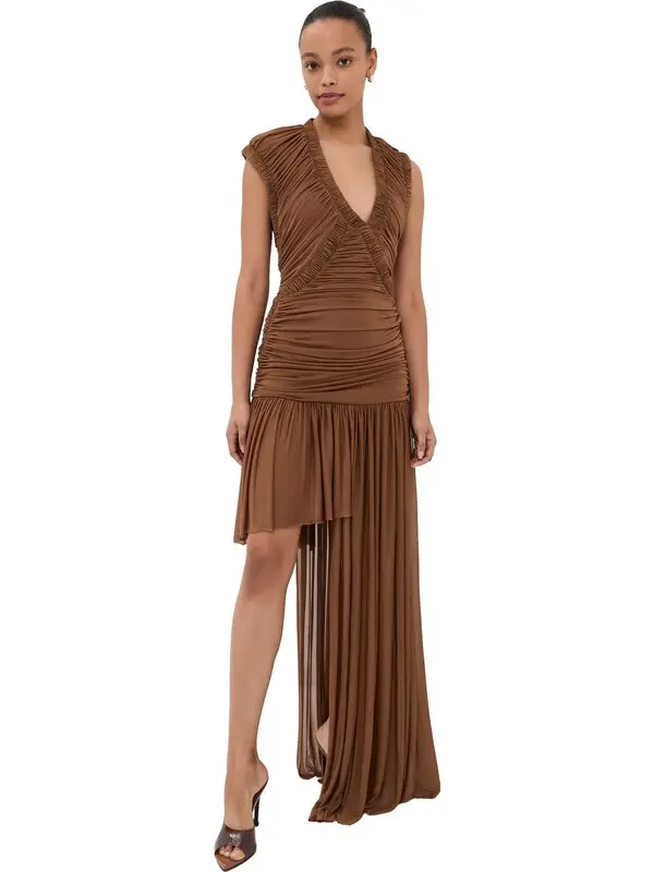 Christopher Esber Theron Drape Dress - Russet
