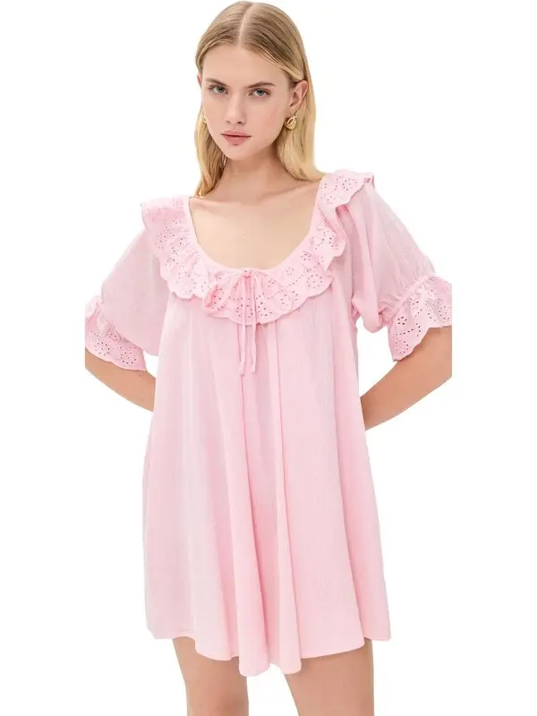 Show Me Your Mumu Toulouse Dress - Pink Eyelet