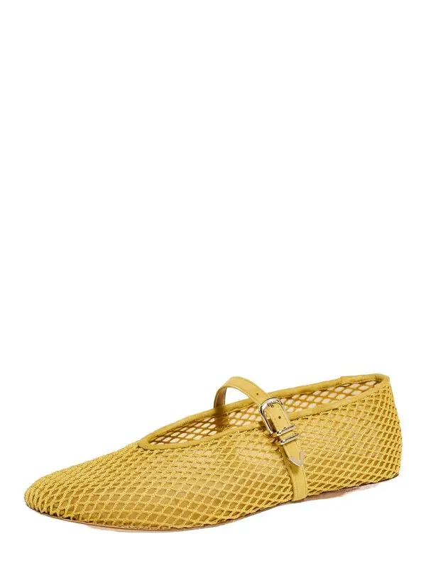 FAVORITE DAUGHTER Margot Mesh Mary Jane Flats - Lemongrass