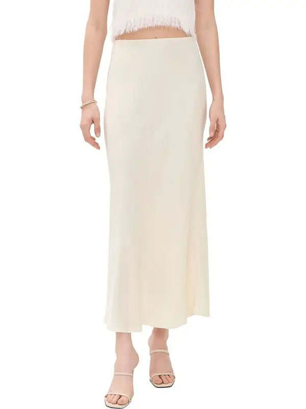 Bec & Bridge Silk Bias Maxi Skirt - Cream