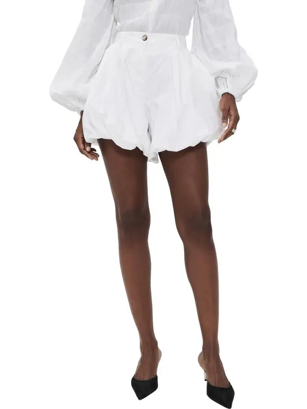 THE LATEST Dafne Poplin Fermo Shorts - White