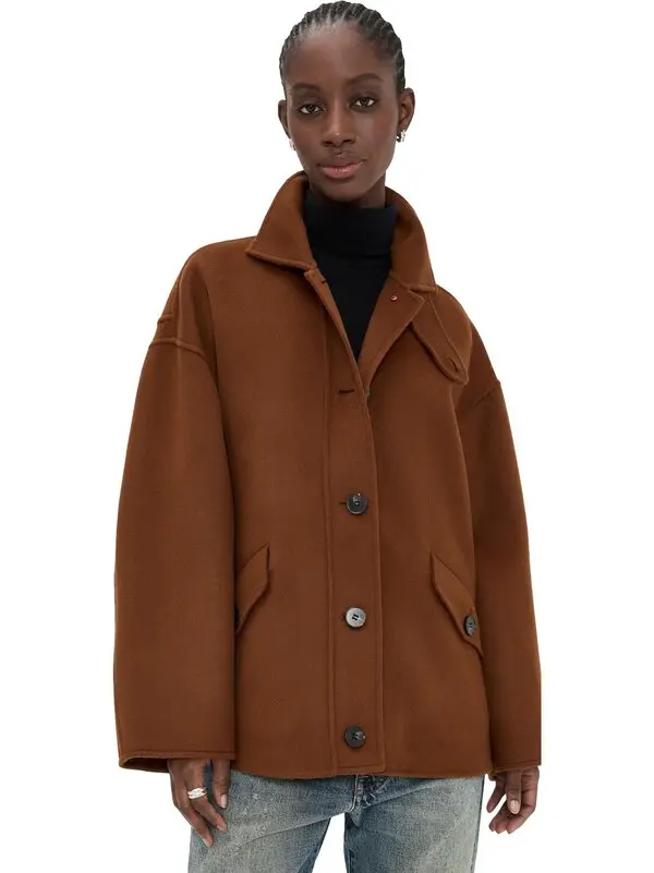IRO PARIS Mizara Collared Coat - Chestnut