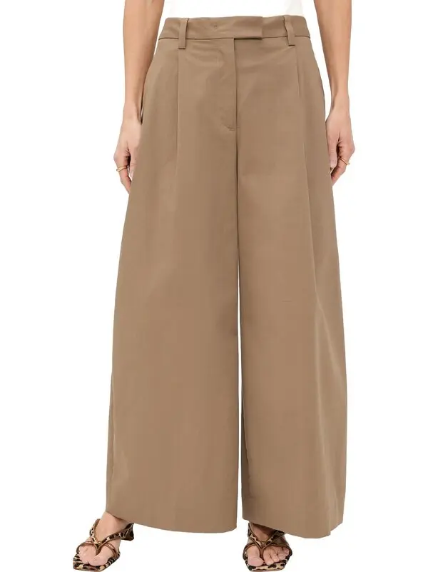 THE LATEST Deva Petite Gabardine Trousers - Cognac