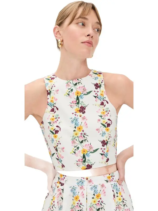 AZLEE Lina Floral Print Top - Garden