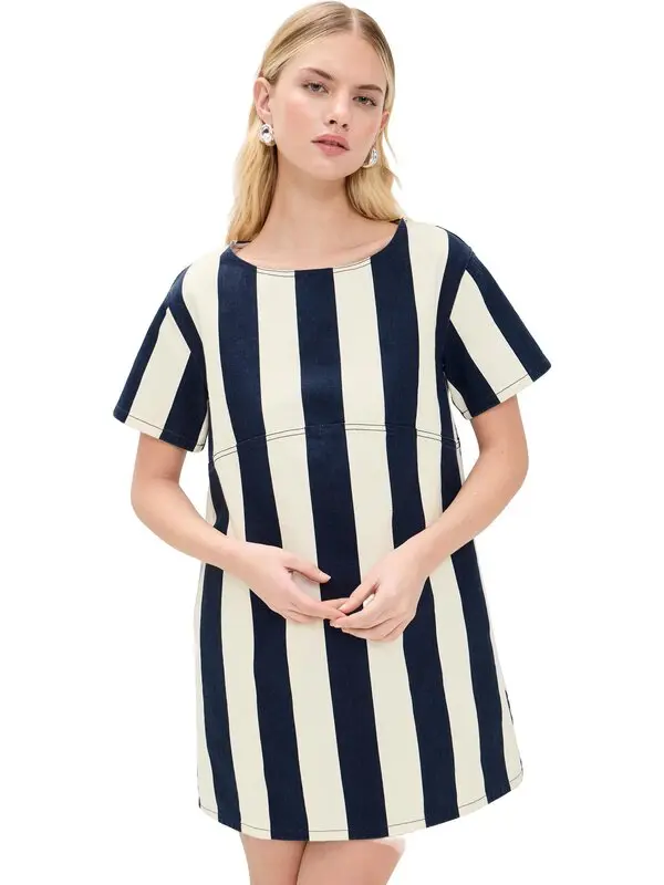 SIMONMILLER Sahara Stripe Mini Dress - Navy/cream