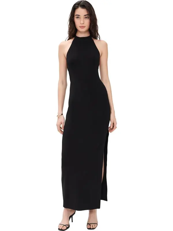 Norma Kamali Halter Long Dress - Black