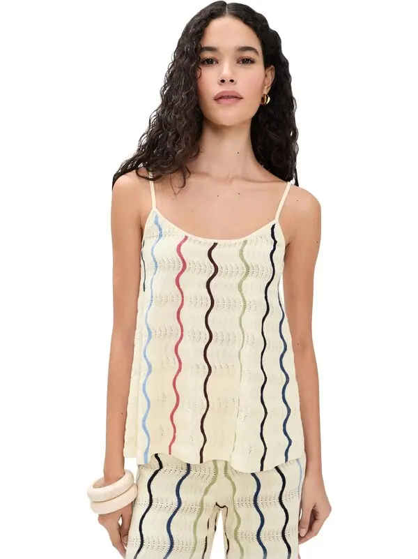 Tanya Taylor Gigi Knit Tank - Cream Multi