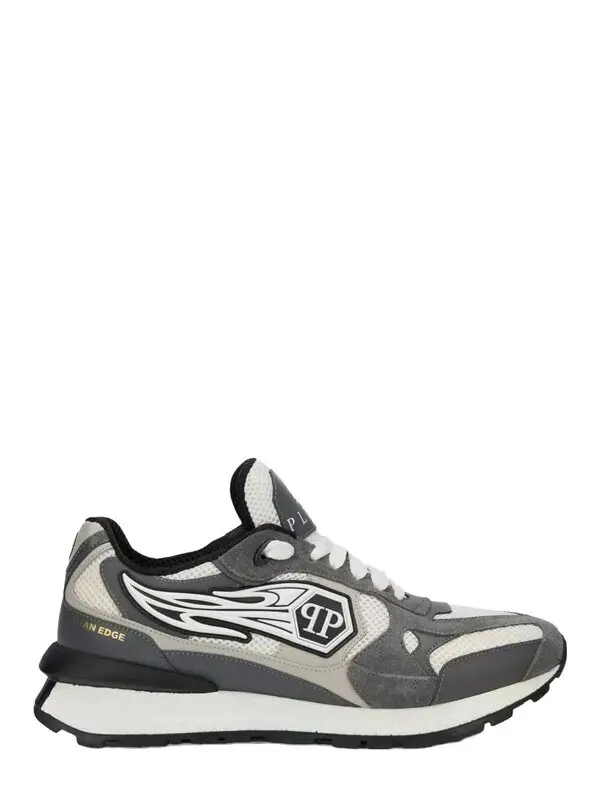 Philipp Plein Logo Patch Runner Sneakers - Grey