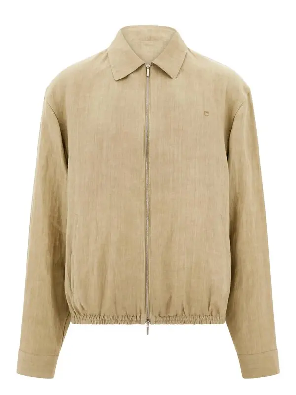 FERRAGAMO Linen Blouson - Beige